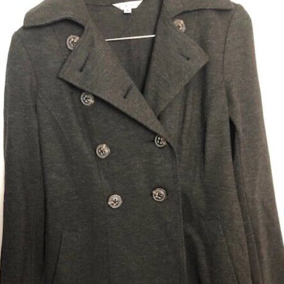 CAbi | Jackets & Coats | Cabi Coat Dark Gray Casablanca Trench Double ...